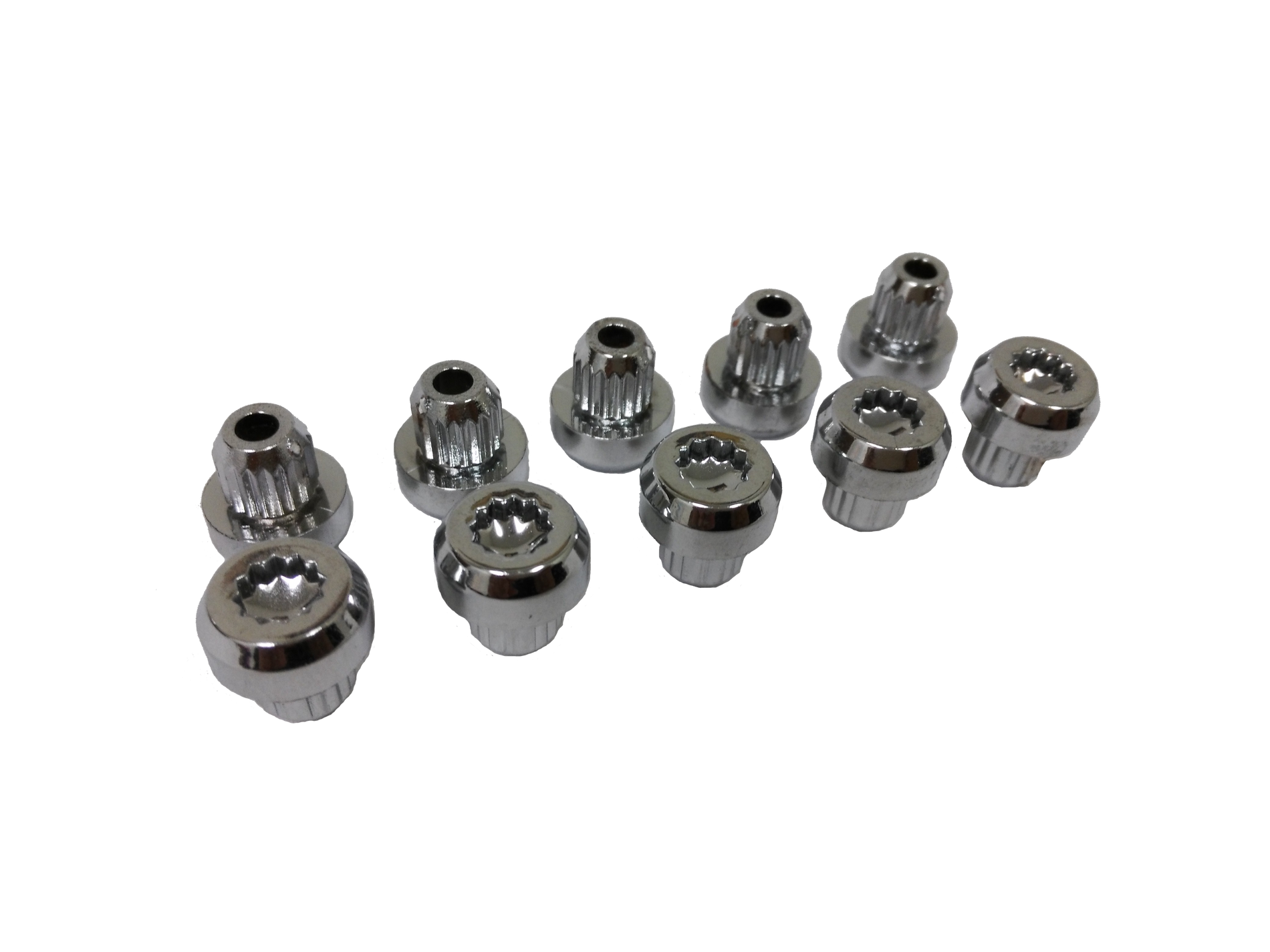 10 Pack of Chrome Socket Head Rivet Inserts - VCTCenterCaps